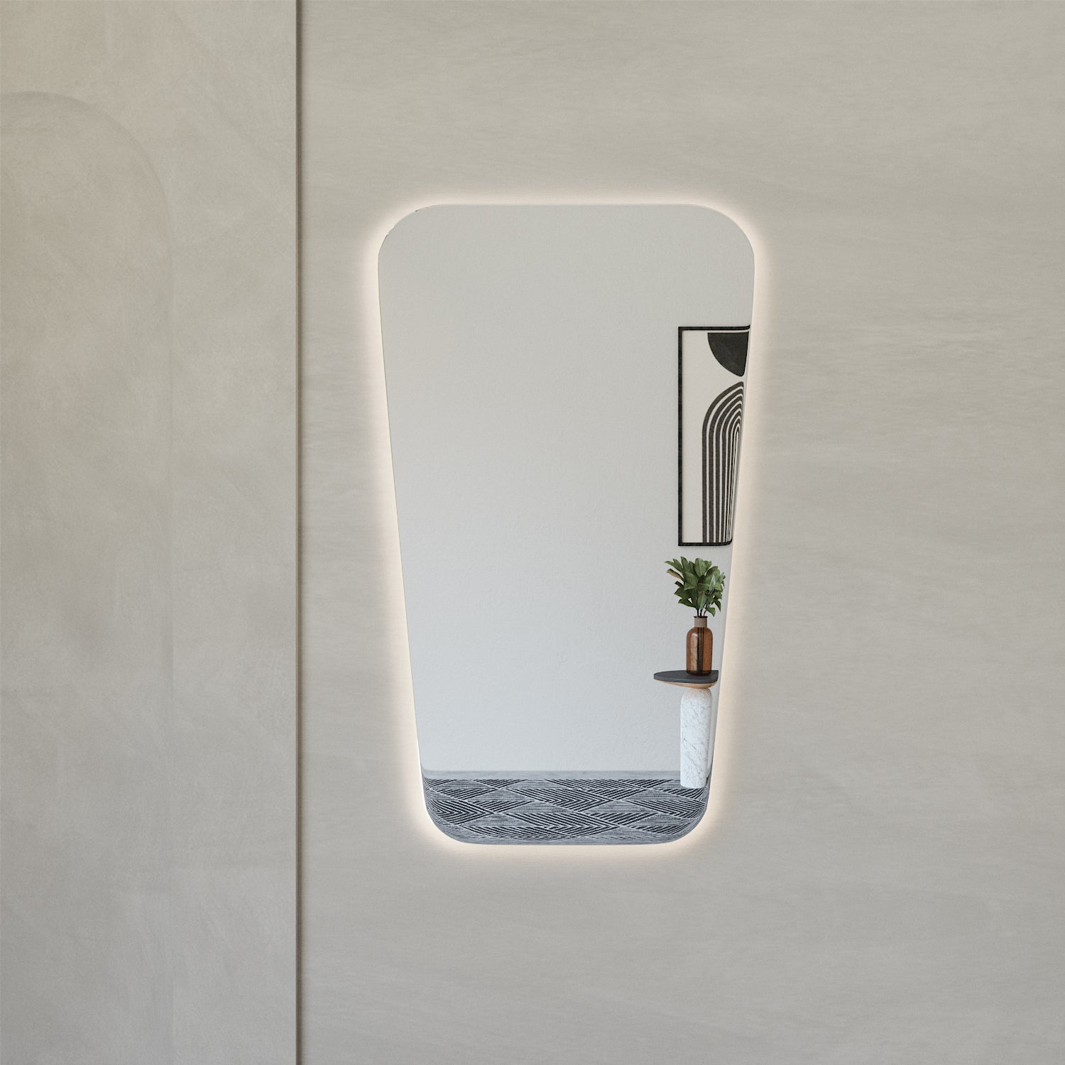 Retro Style Mirror With Lights 60x100cm– Glassfactory.fi