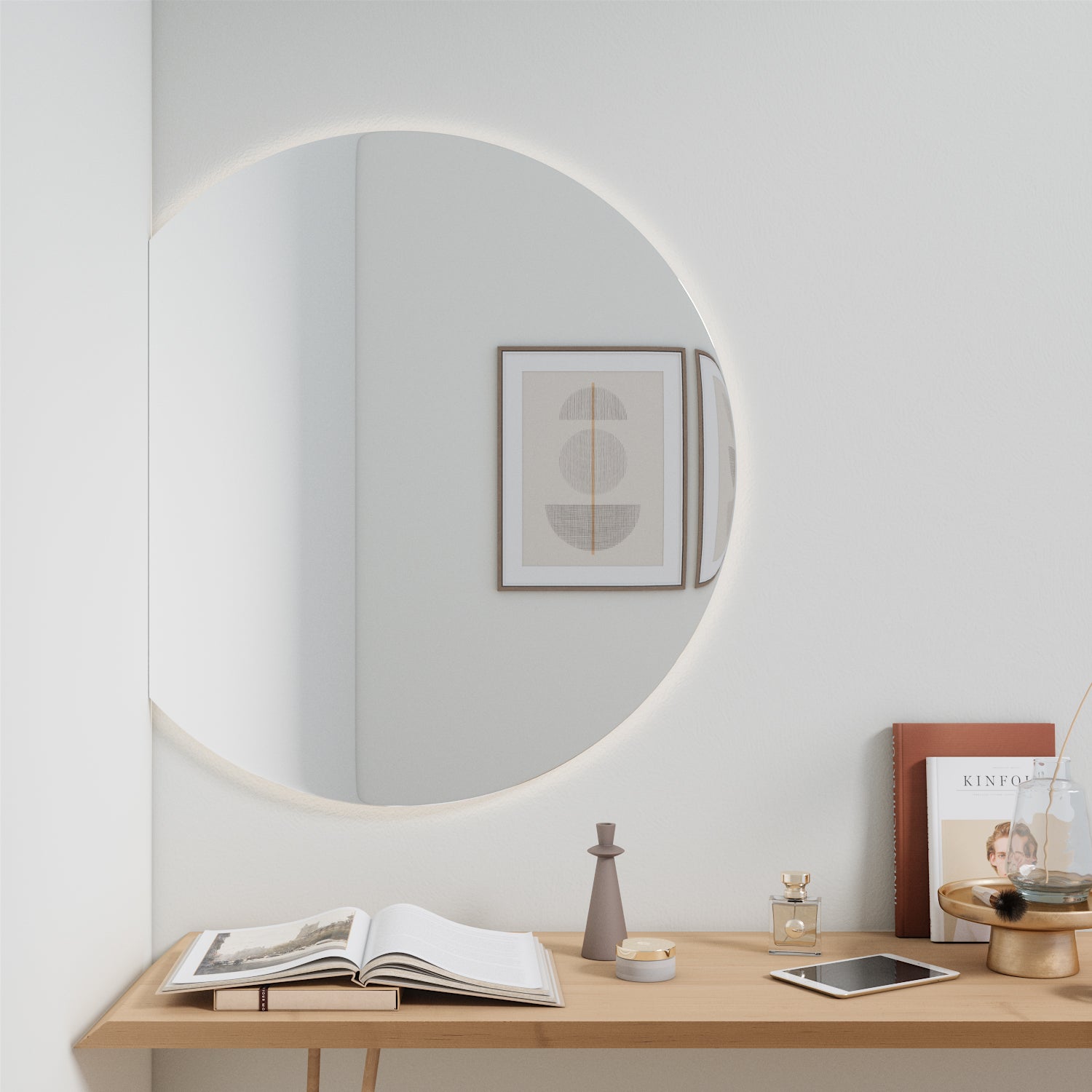 Half Circle LED Mirror 80x100 cm– Glassfactory.fi